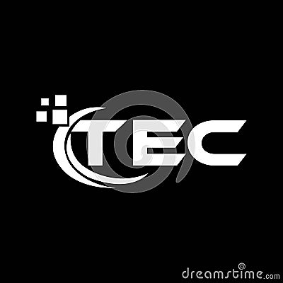 TEC Letter Logo Design On Black Background. TEC Creative Initials ...