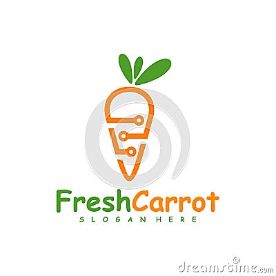 Tech Carrot Logo Design Vector, Creative Carrot Logo Design Template ...