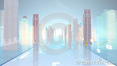 Tech City Building Background Stock Footage - Video of holographic ...