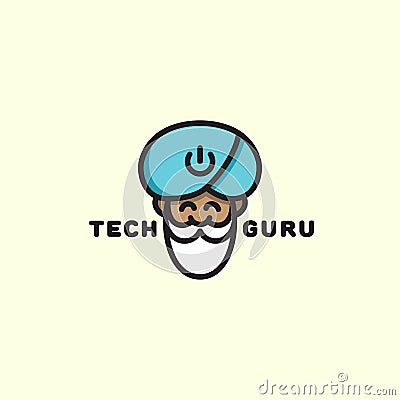 Tech Guru Logo Cartoon Vector | CartoonDealer.com #121285469