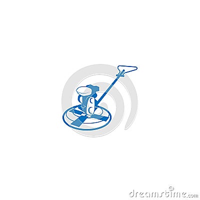 Concrete Trowel Machine Logo Vector Icon Illustration | CartoonDealer ...