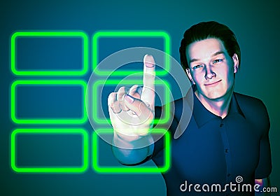 Tech Savvy Man With A Futuristic Touch Stock Photos - Image: 28117753