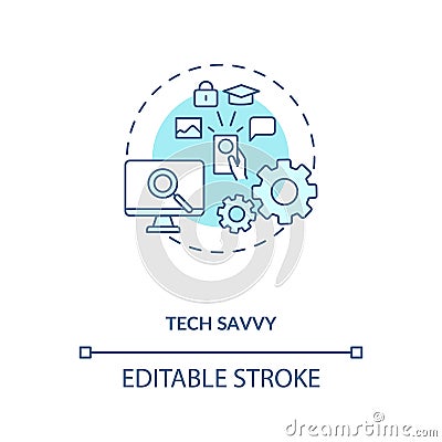 Tech Savvy Turquoise Concept Icon Vector Illustration | CartoonDealer ...
