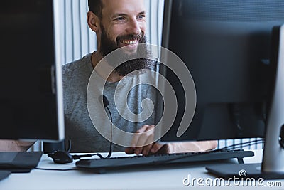 Tech Support Successful Software Engineer Smiling Royalty-Free Stock ...