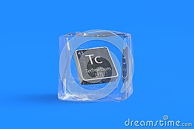 Technetium Tc Chemical Element Of Periodic Table In Ice Cube. Symbol Of ...