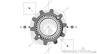 Technical Drawing of Gears .Engineering Concept.Video Animation HD 4K ...