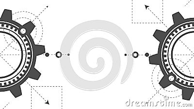 Technical Drawing of Gears .Engineering Concept.Video Animation HD 4K ...
