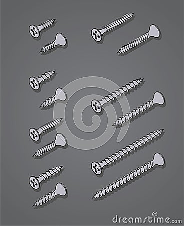 Technical Drawing Of Screws In Isometric View Stock Image - Image: 27715741
