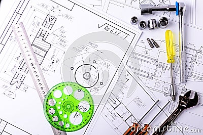 Technical Engineering Drawings, Which Show Mechanical Parts Engineering ...