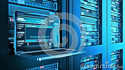 Technical Problem Warning Error Alert Text on Computer Screen Stock ...