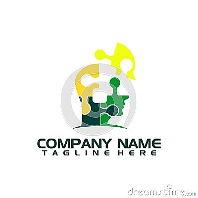 Techno Human Head Vector Logo Concept Illustration. Creative Idea Sign ...