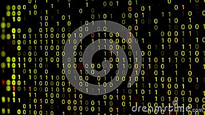 Technologic Background With Representation Of Binary Code. Animation. Binary Digits 1 And 0 In ...
