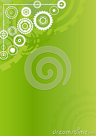 Technological Clockwork Green Vertical Background Vector Illustration | CartoonDealer.com #4459514