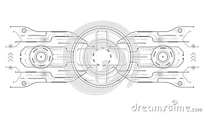 Technological Drawing of the Future.Engineering Innovation.HUD Digital ...