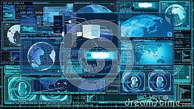 Technologie-Schnittstellen-Computer-Daten-Schirm GUI Stock Video ...