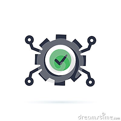 Technology Development, Cogwheel And Check Mark, Innovation Concept ...