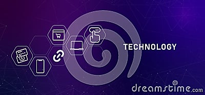 Technology Gradients Background Web Header Modern Tech Internet Network Connection Communication ...