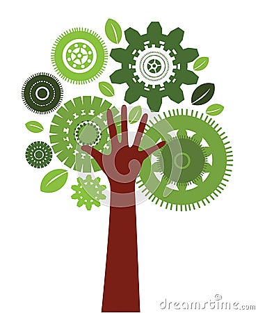 Technology Human Tree Vector Illustration | CartoonDealer.com #19418264