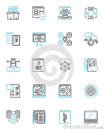 Technology Innovation Linear Icons Set. Disruptive, Futuristic ...