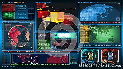 Technology Interface - Computer Data Screen Display Animation Stock ...