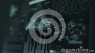 Technology Interface Computer Data Screen GUI Stock Footage - Video of ...