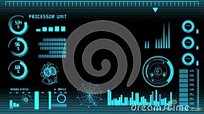 Technology Interface Computer Data Screen GUI Stock Video - Video of ...