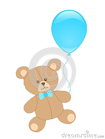 Teddy Bear With Blue Balloon Royalty Free Stock Photos - Image: 8751898