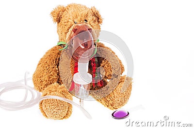 Teddy Bear Sick In Inhaler Mask Royalty-Free Stock Photo ...