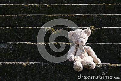 Teddy Bear On Stairs Royalty-Free Stock Photo | CartoonDealer.com #12892581