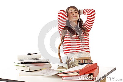 Teenage Girl Having A Break From Studying Royalty-Free Stock ...