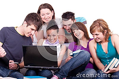 Teenagers Looking At Laptop Stock Photos - Image: 15690393