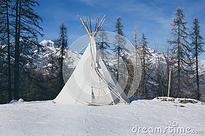 Teepee In The Snow Vintage Stock Photography | CartoonDealer.com #87447848