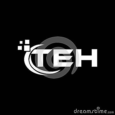 TEH Letter Logo Design On Black Background. TEH Creative Initials ...