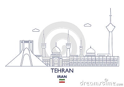 Tehran City Skyline, Iran Cartoon Vector | CartoonDealer.com #100131191
