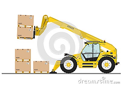 Telehandler Cartoon Vector | CartoonDealer.com #75969999
