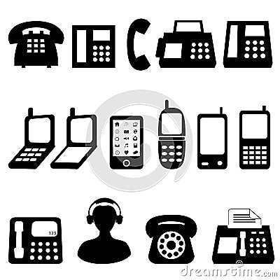 Telephone And Cell Phone Symbols Royalty Free Stock Photos - Image ...