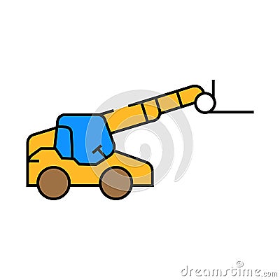 Telescopic Handler Construction Vehicle Icon Color Illustration Royalty ...