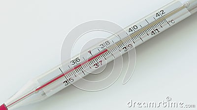 Temperature Rises on the Scale of the Glass Thermometer. Stock Video ...