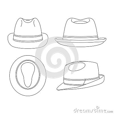 Template Trilby Hat Vector Illustration Flat Sketch Design ...