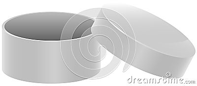 Template White Round Open Box Stock Vector - Image: 47861802