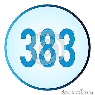 Number 383 Symbol Or Logo With Round Frame In Blue Gradient Color ...