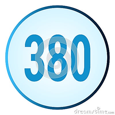 Number 380 Symbol Or Logo With Round Frame In Blue Gradient Color ...