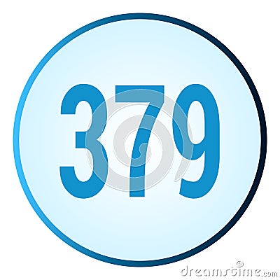 Number 379 Symbol Or Logo With Round Frame In Blue Gradient Color ...
