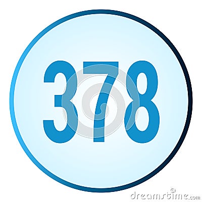 Number 378 Symbol Or Logo With Round Frame In Blue Gradient Color ...