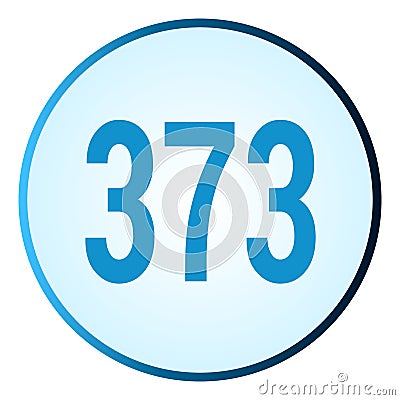 Number 373 Symbol Or Logo With Round Frame In Blue Gradient Color ...