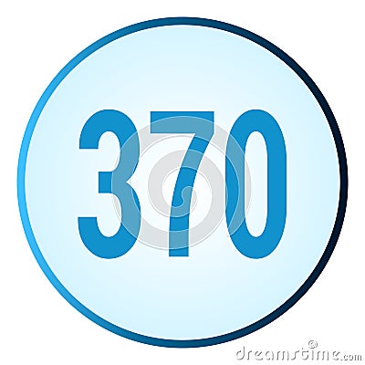 Number 370 Symbol Or Logo With Round Frame In Blue Gradient Color ...