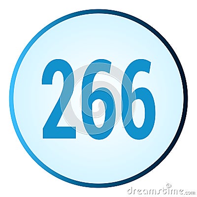 Number 266 Symbol Or Logo With Round Frame In Blue Gradient Color ...