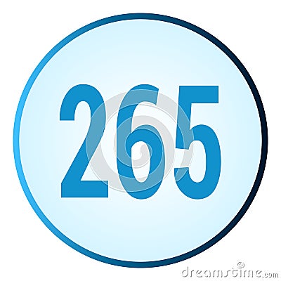 Number 265 Symbol Or Logo With Round Frame In Blue Gradient Color ...