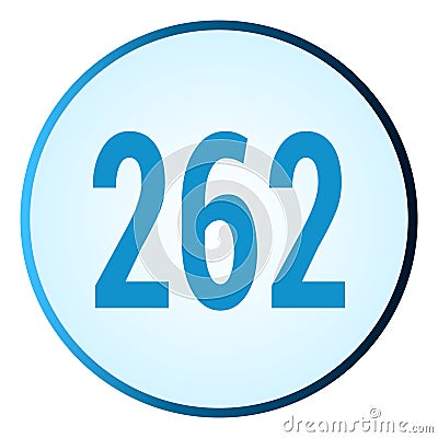 Number 262 Symbol Or Logo With Round Frame In Blue Gradient Color ...