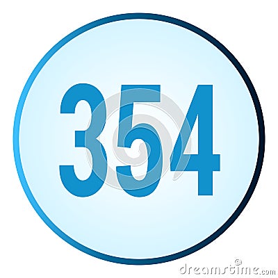 Number 354 Symbol Or Logo With Round Frame In Blue Gradient Color ...